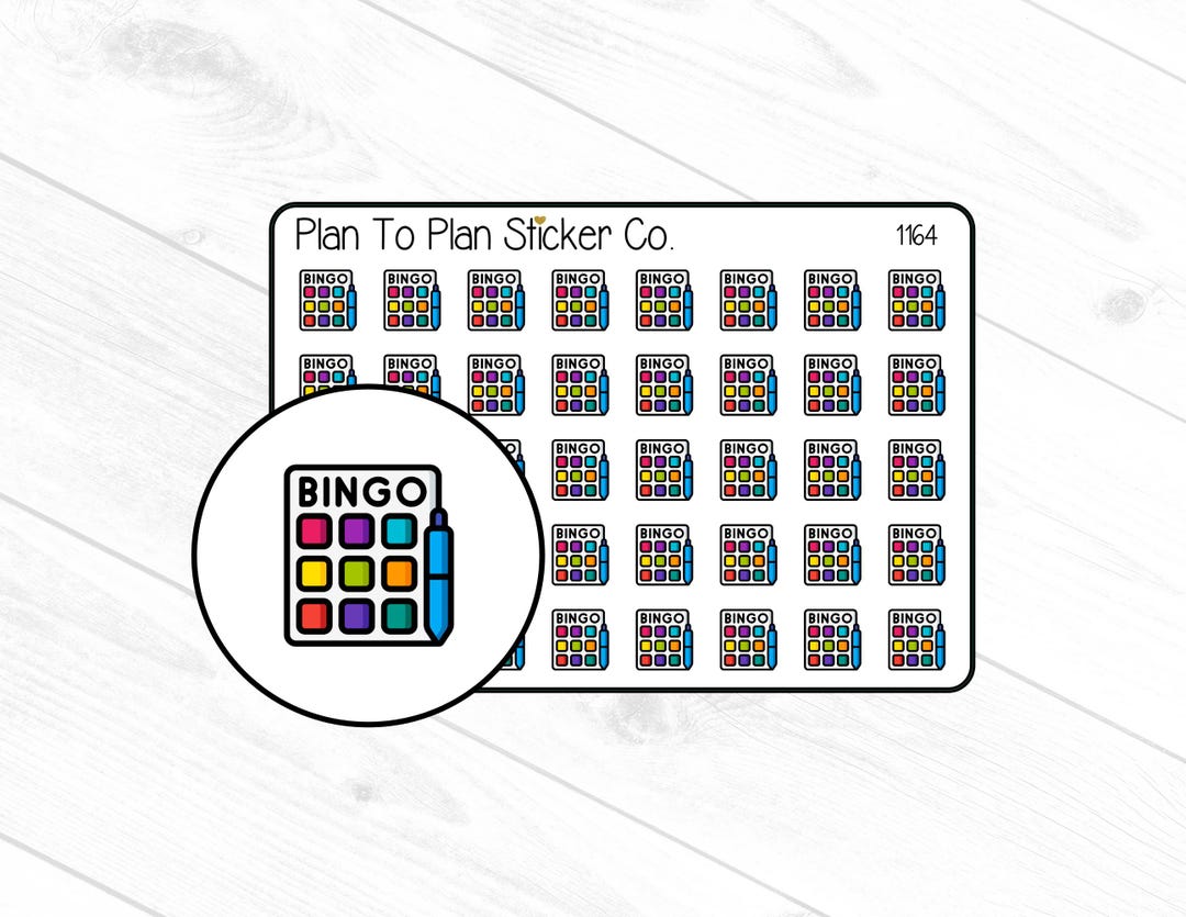 1164~~bingo Planner Stickers. - Etsy