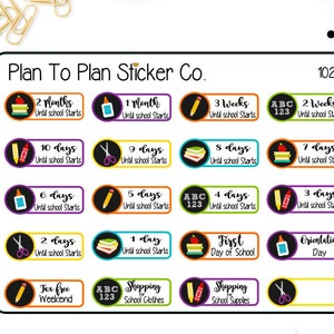 1024back to School Countdown Planner Stickers. - Etsy