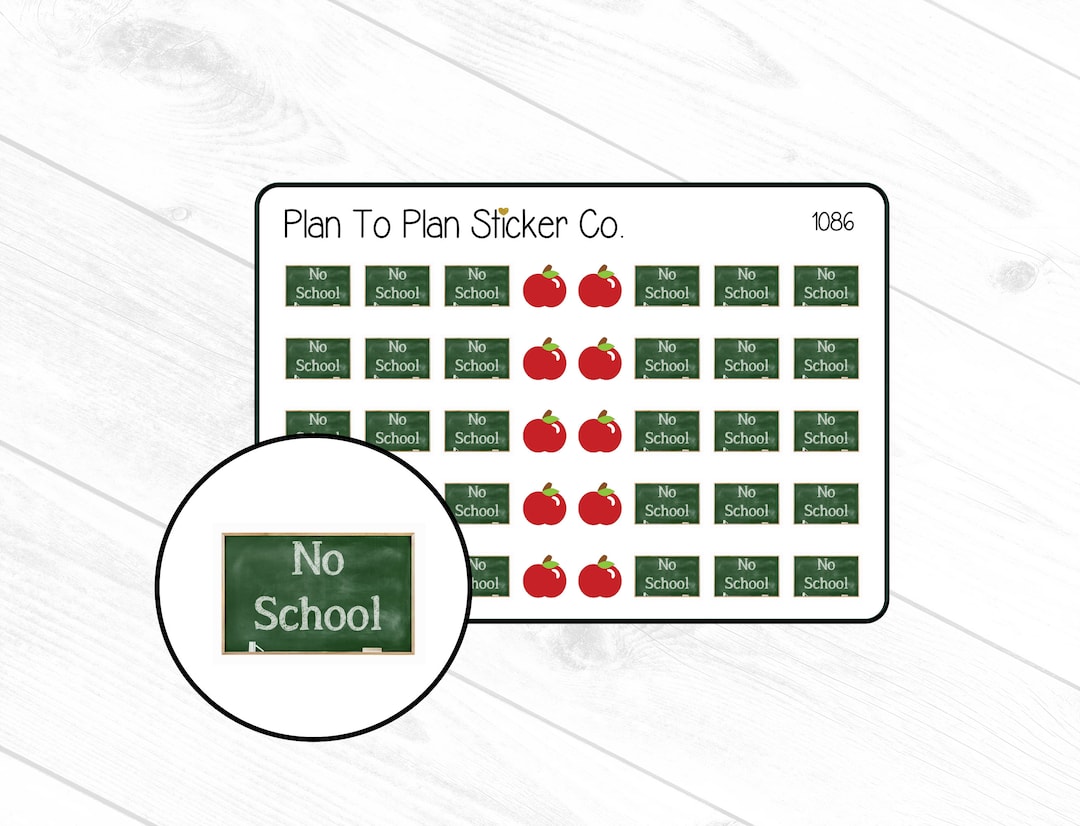 1086~~ No School Day Planner Stickers - Etsy