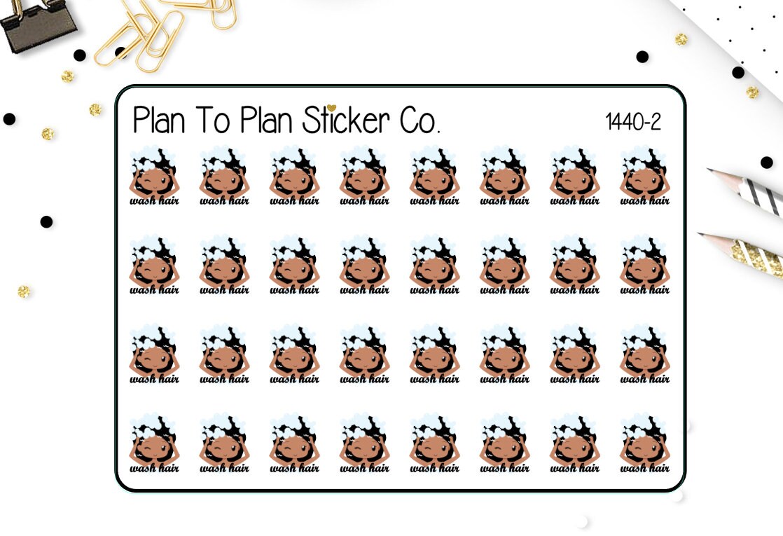 1440wash Your Hair Reminder Planner Stickers. | Etsy