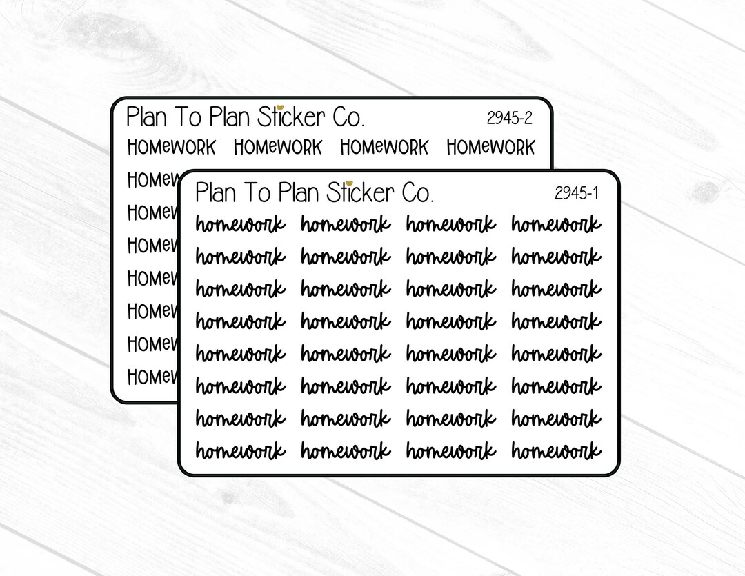 2945~~homework Script Planner Stickers. - Etsy