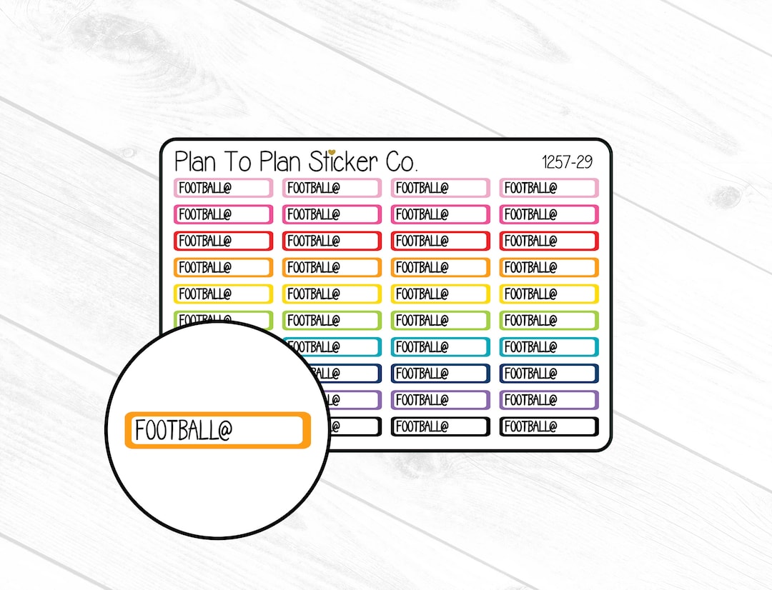 1257-29~~football @ Reminder Planner Stickers. - Etsy
