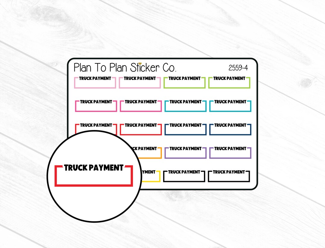 2559-4~~truck Payment Boxes Planner Stickers. - Etsy