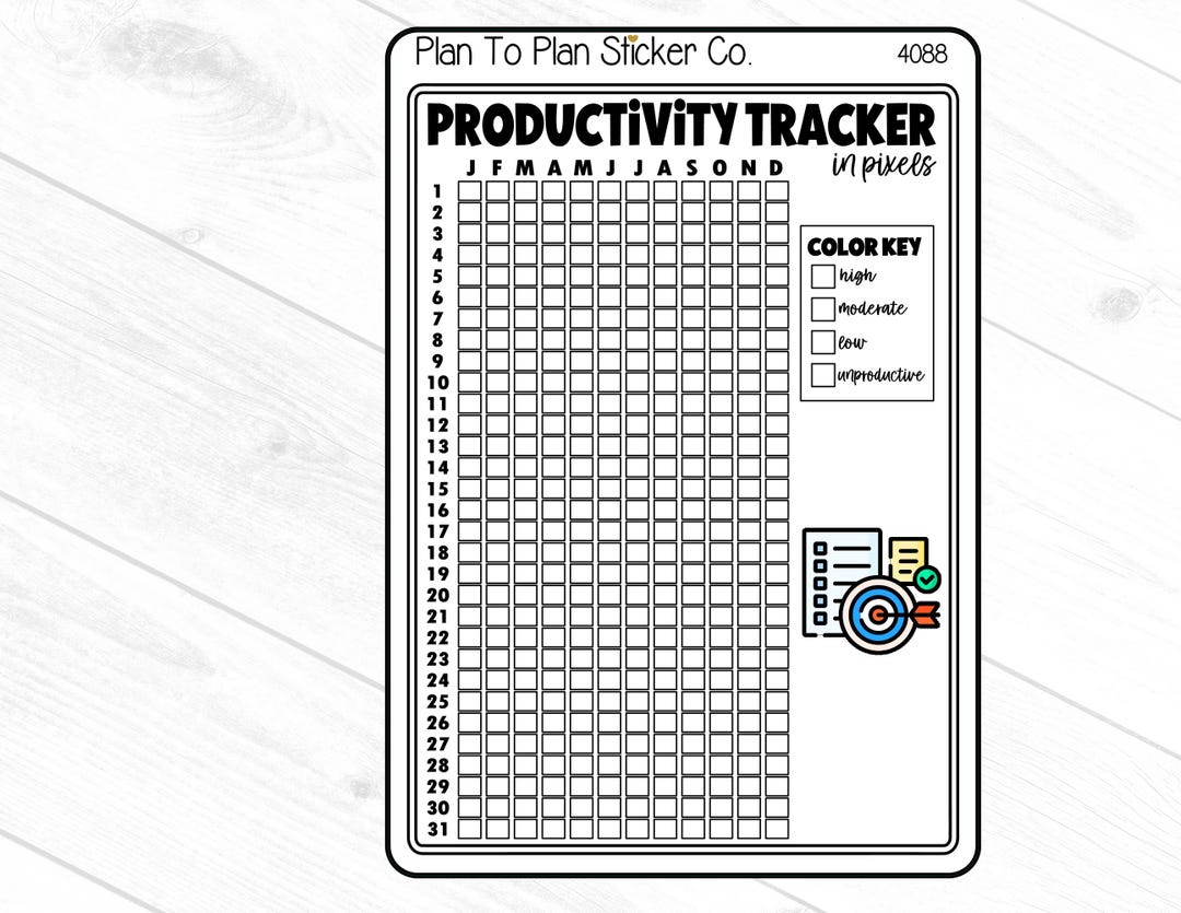 4088~~productivity Tracker Planner Stickers. - Etsy