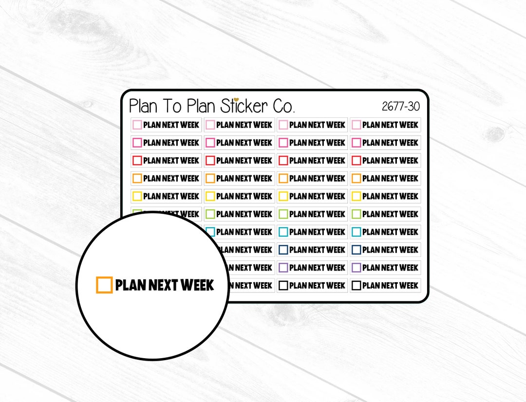 2677-30~~plan Next Week Planner Stickers. - Etsy
