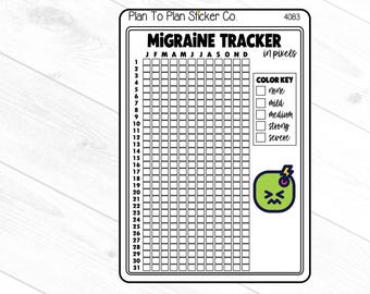 Kawaii Cat Migraine Planner Stickers, Migraine Tracker, Cute Planner ...