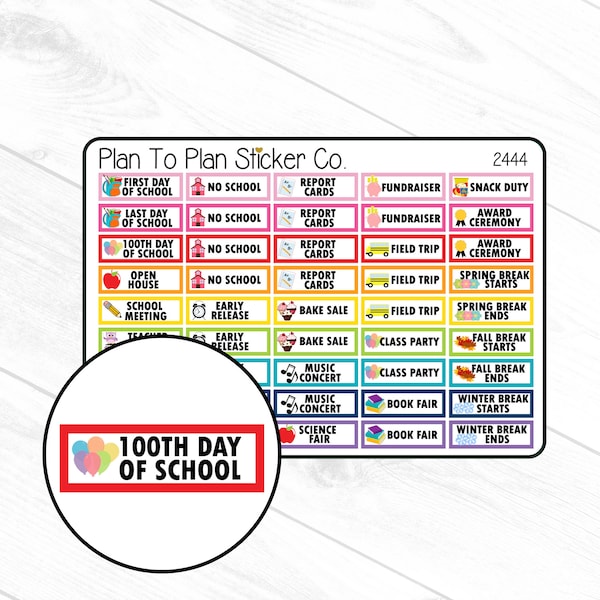 School Year Planner Stickers - Etsy