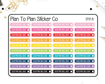 Electric Bill Planner Stickers - Etsy