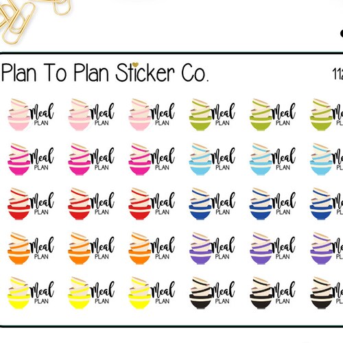 Meal Plan Stickers Meal Planning Stickers Meal Plan - Etsy