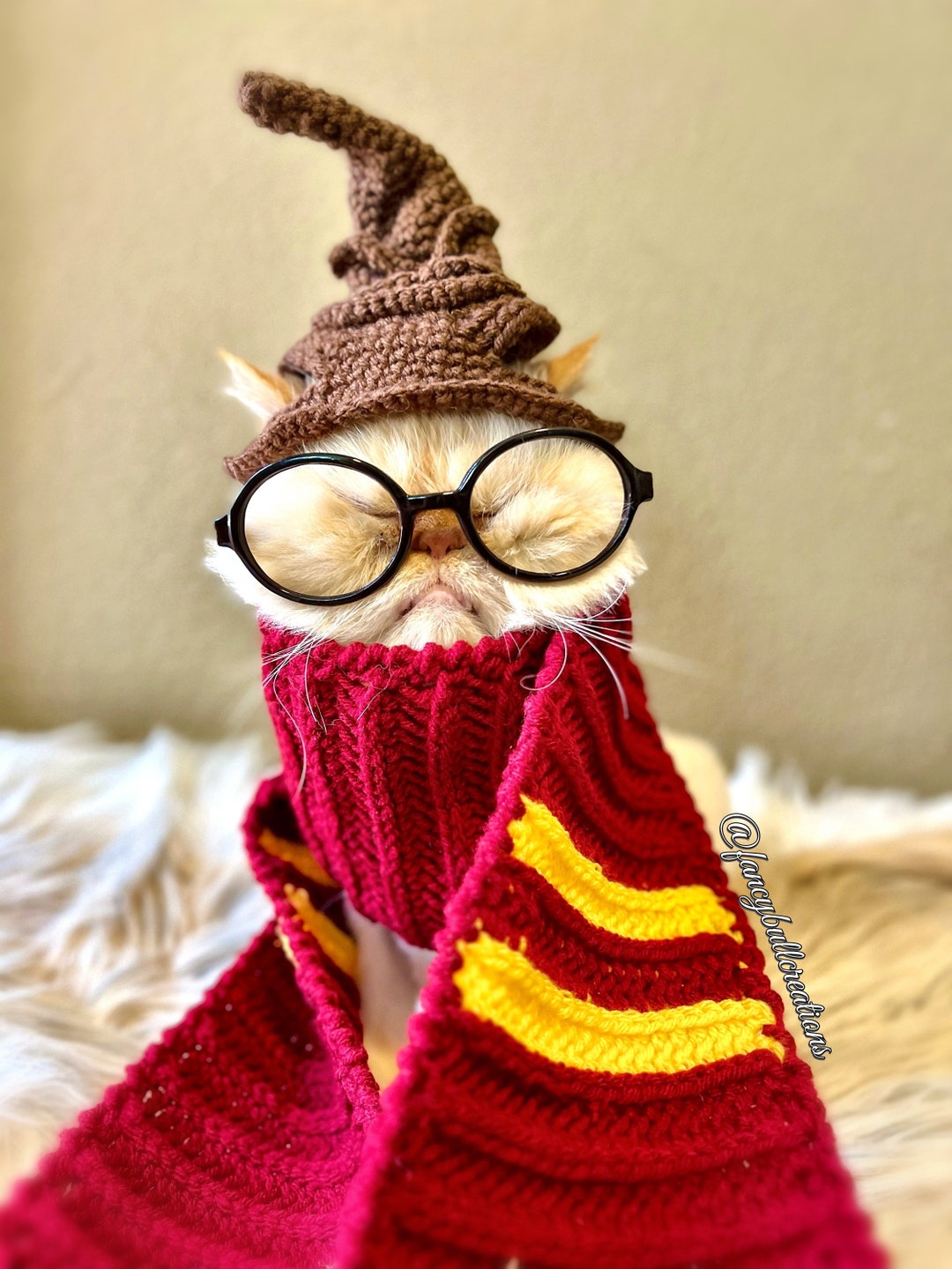 Small Wizard Hufflepuff Sorting Hat From Small Dog or Cat Costume Harry ...