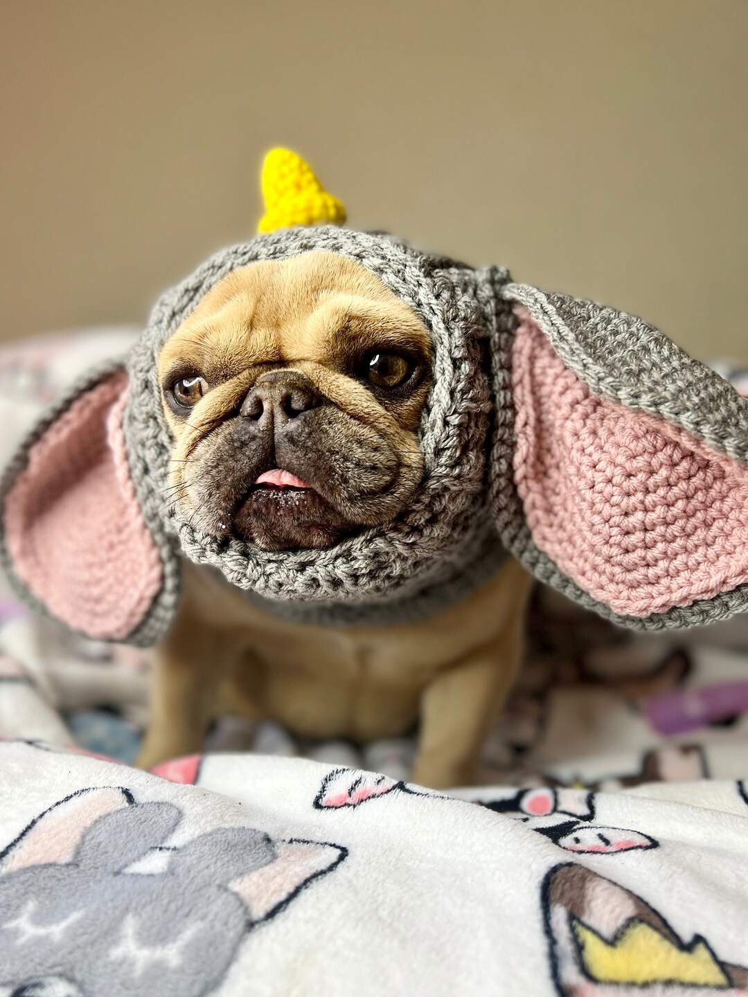 Pet Dumbo Ear Snood Puppy Dog Gray Neck Warmer Ear Cover " Custom Made ...
