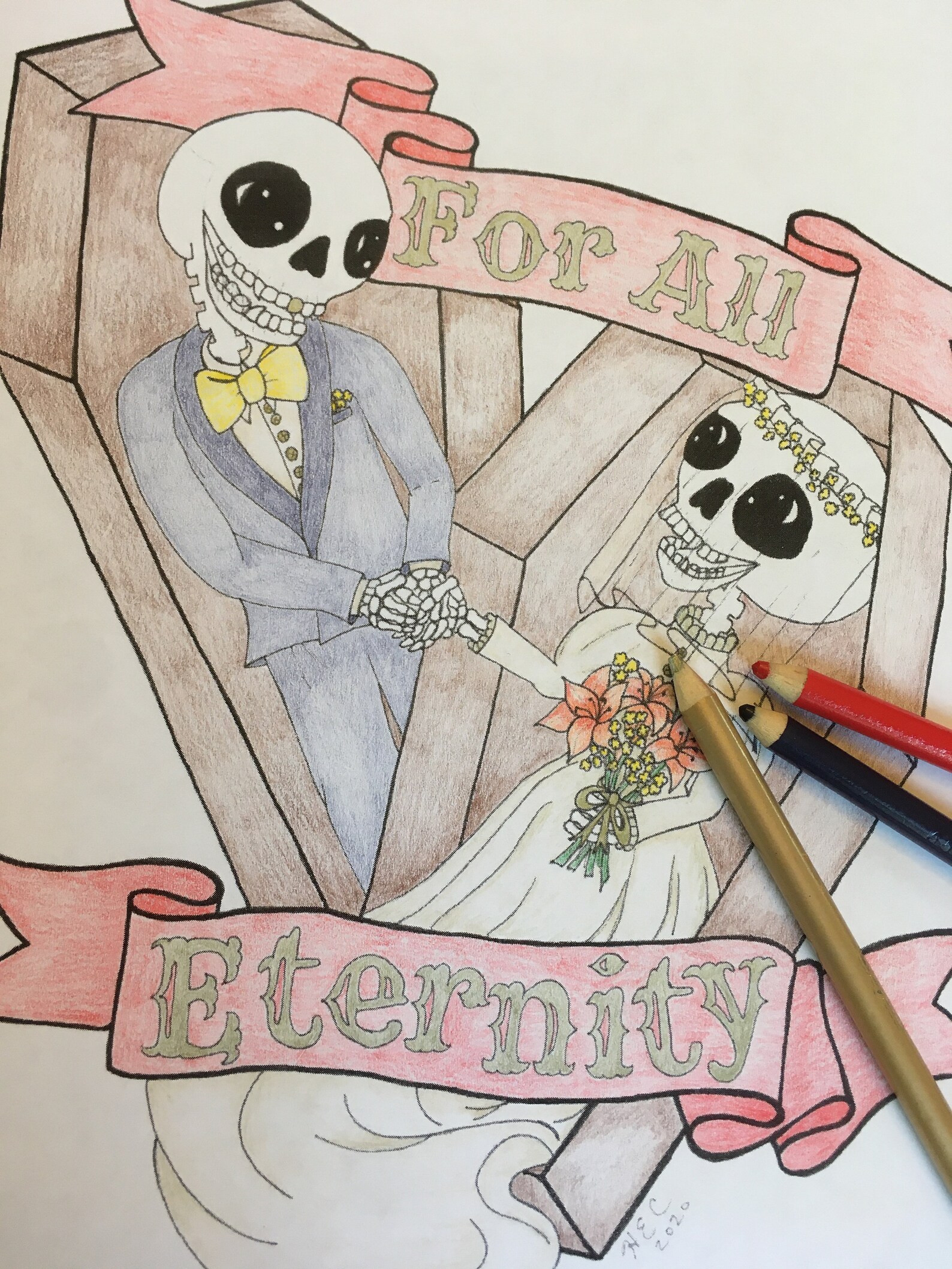 Skeleton Coloring Page for All Eternity PDF - Etsy