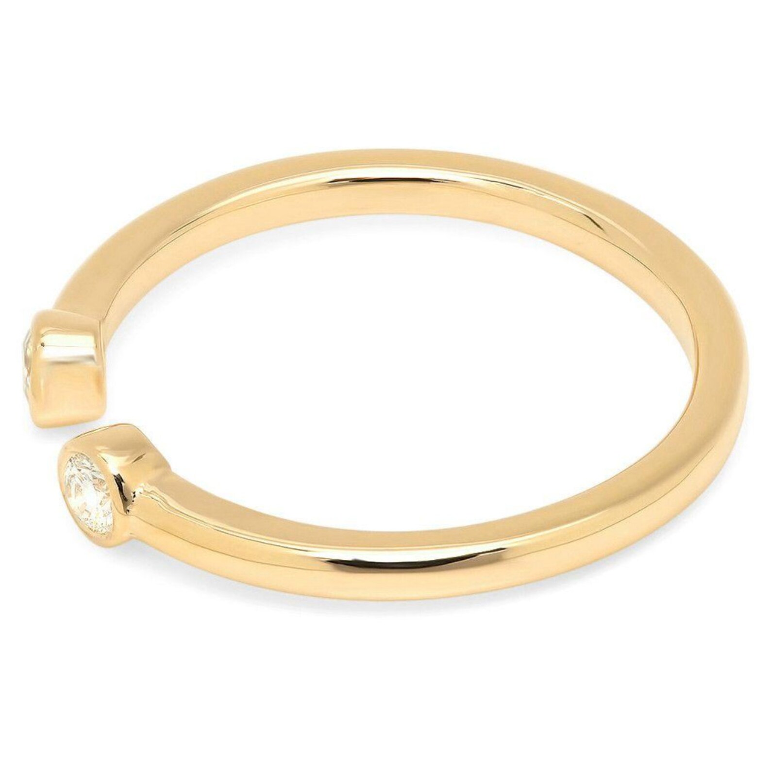 Open Cuff Ring Simple Yellow Gold Ring Yellow Gold Diamond | Etsy