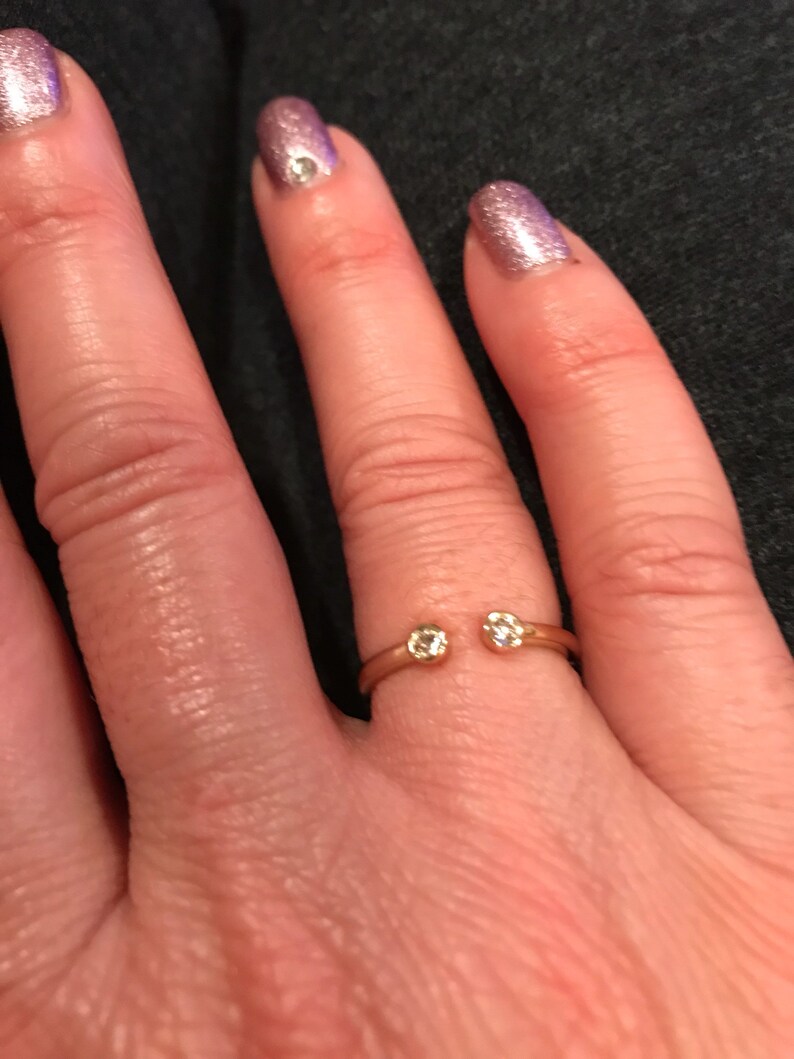 Open Cuff Ring Simple Yellow Gold Ring Yellow Gold Diamond | Etsy