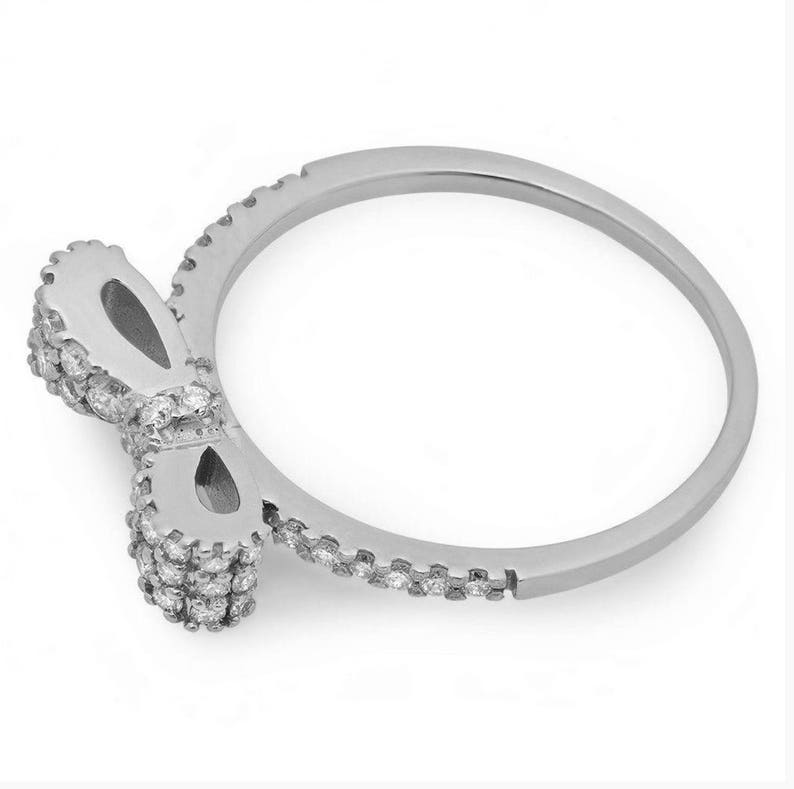 Diamond Bow Tie Ring in 14k Gold/.33 Ct Natural Diamonds - Etsy