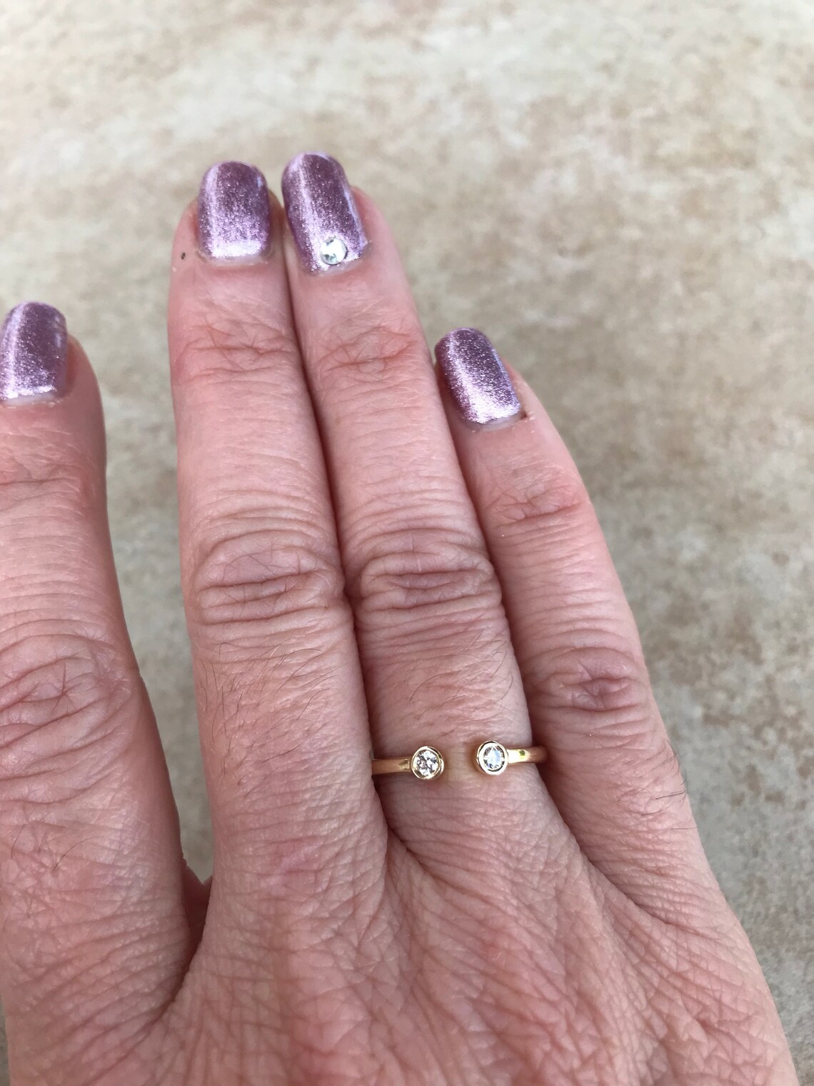 Open Cuff Ring Simple Yellow Gold Ring Yellow Gold Diamond - Etsy