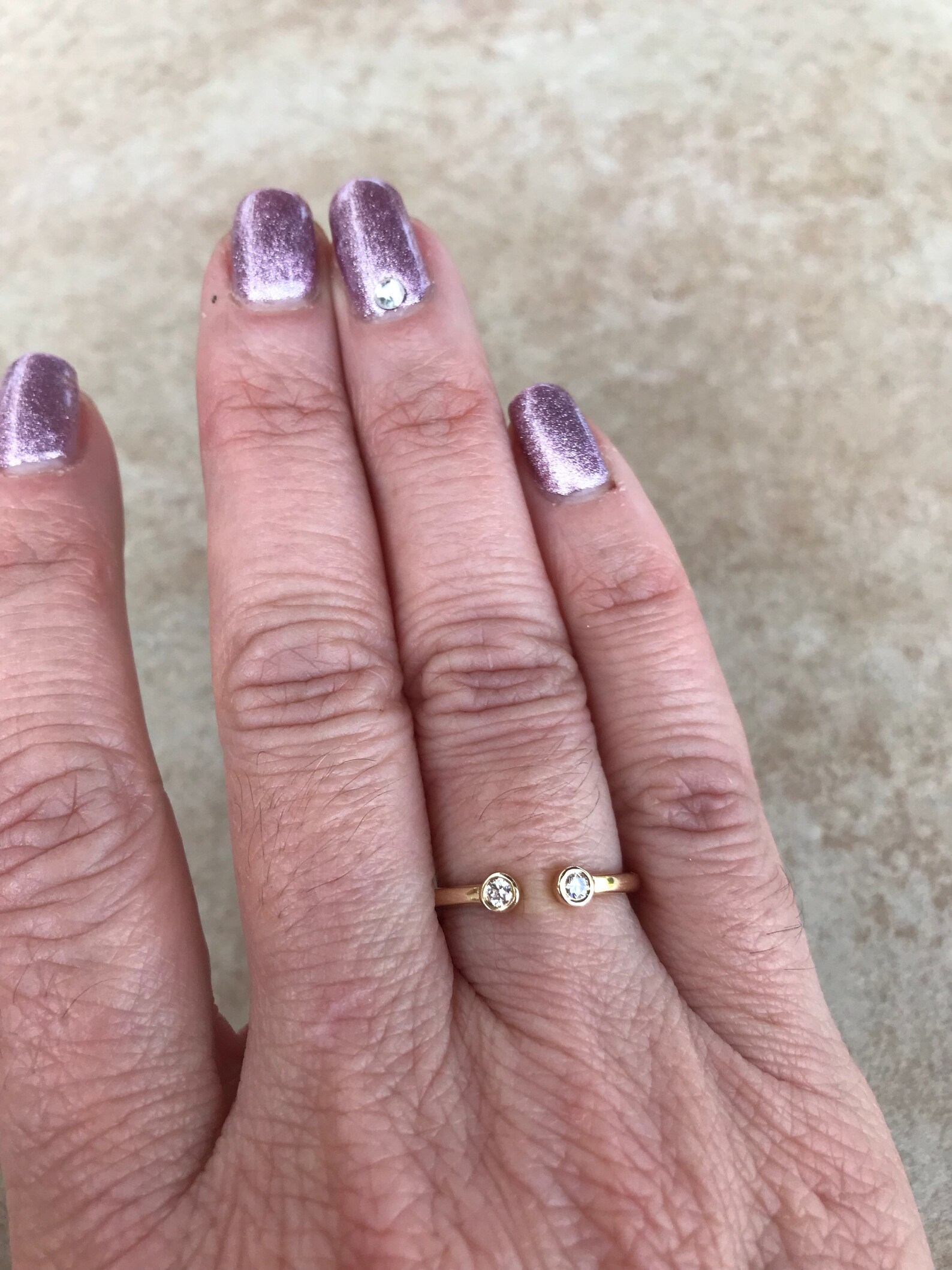 Open Cuff Ring Simple Yellow Gold Ring Yellow Gold Diamond | Etsy