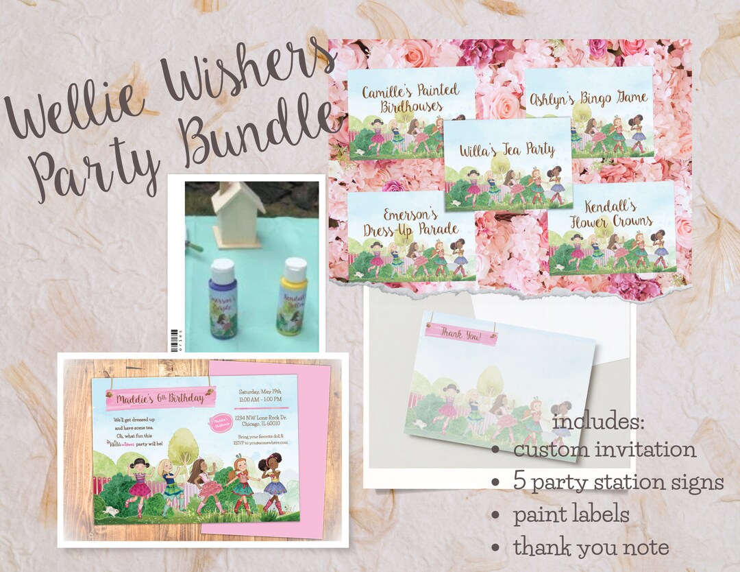 Wellie Wishers Party Bundle: Includes Invitation, 5 Party Signs, Thank ...