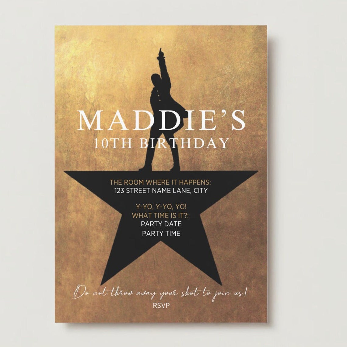 Hamilton Birthday or Watch Party Invitation - Etsy