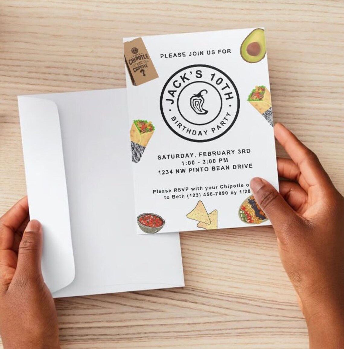 Chipotle Themed Birthday Party Invitation - Etsy