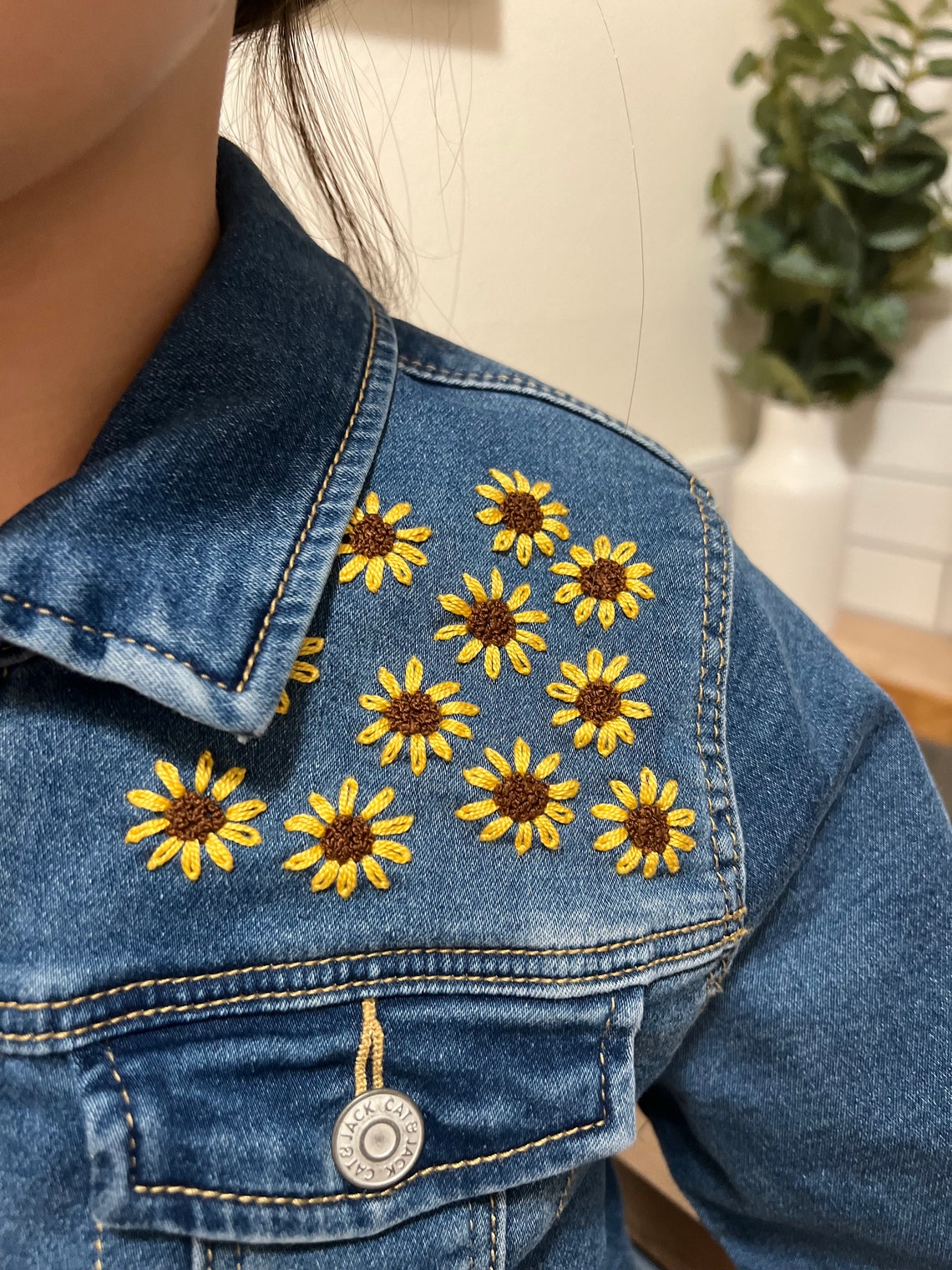 Hand Embroidered Custom Denim Jacket - Etsy