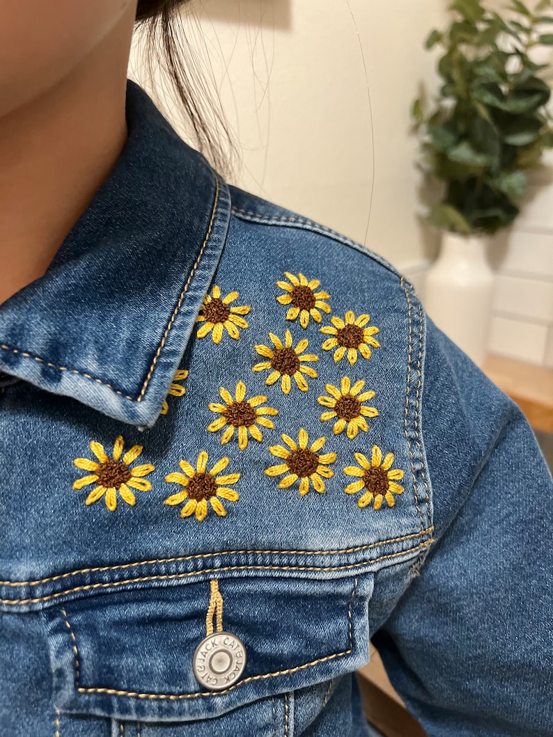 Hand Embroidered Custom Denim Jacket - Etsy