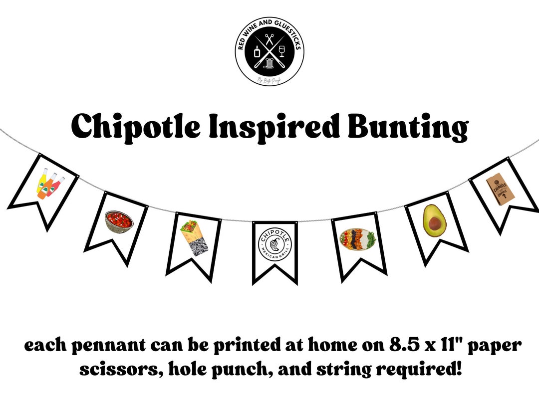 Chipotle Inspired Party Bunting Banner - Print at Home! - Etsy