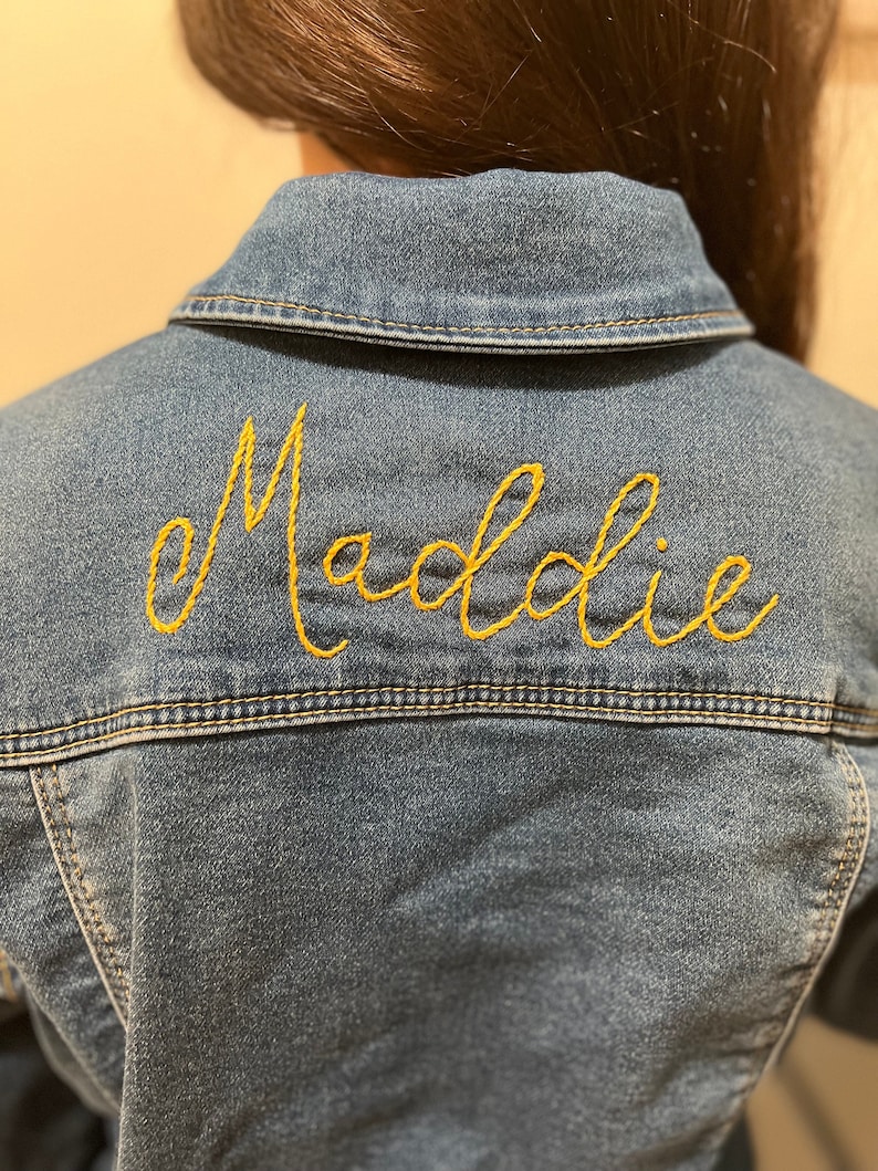 Hand Embroidered Custom Denim Jacket - Etsy