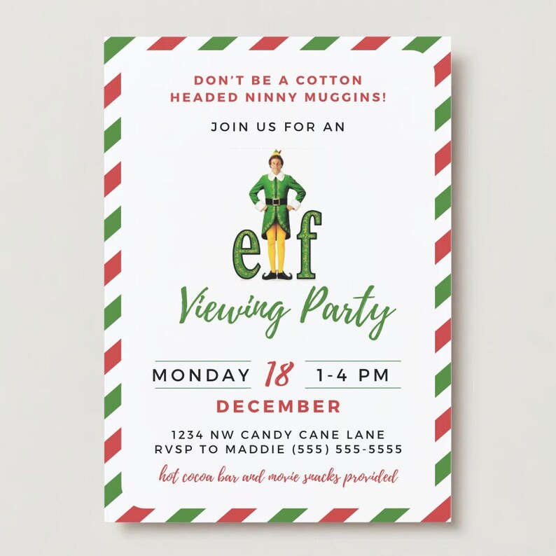 Elf Watch Party Invitation - Etsy
