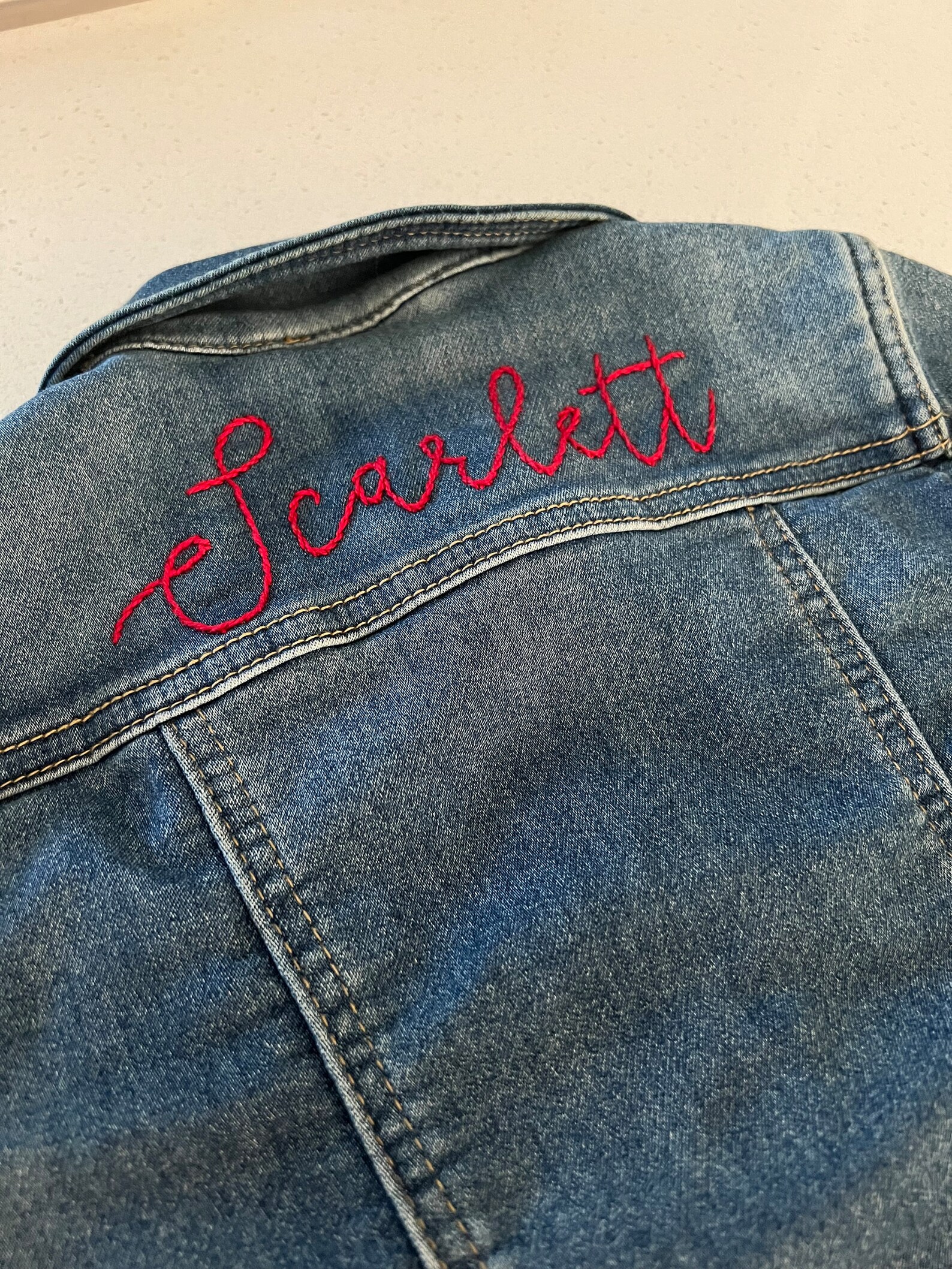 Hand Embroidered Custom Denim Jacket - Etsy