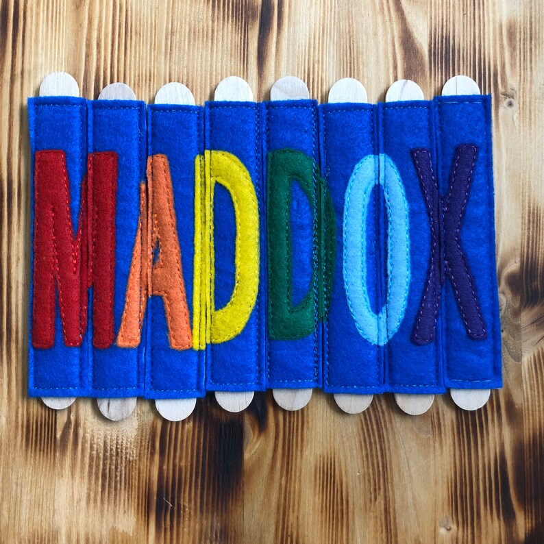 Personalized Name Stick Puzzle - Customized Felt Puzzle - Popsicle ...