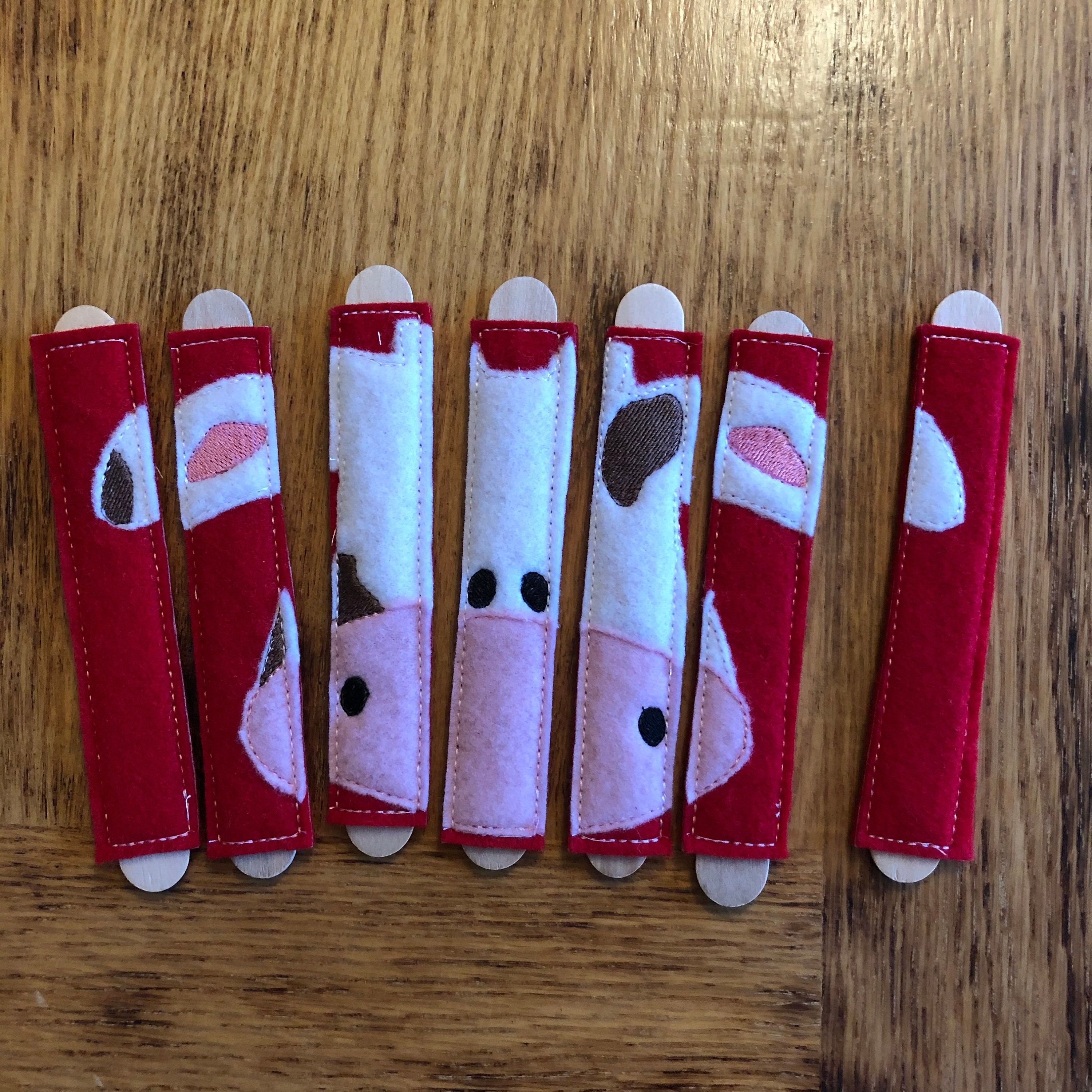 Cow Stick Puzzle Farm Felt Puzzle Popsicle Stick Puzzle | Etsy