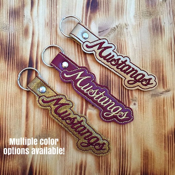 Mustangs Key Fob Mustang Key Chain School Mascot School | Etsy