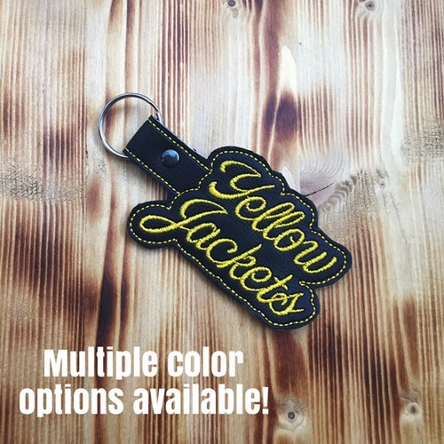 Yellow Jackets Key Fob Yellow Jacket Key Chain School - Etsy