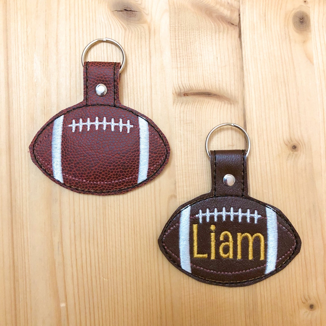 Personalized Football Key Fob | 3" Embroidered Sports Key Chain ...