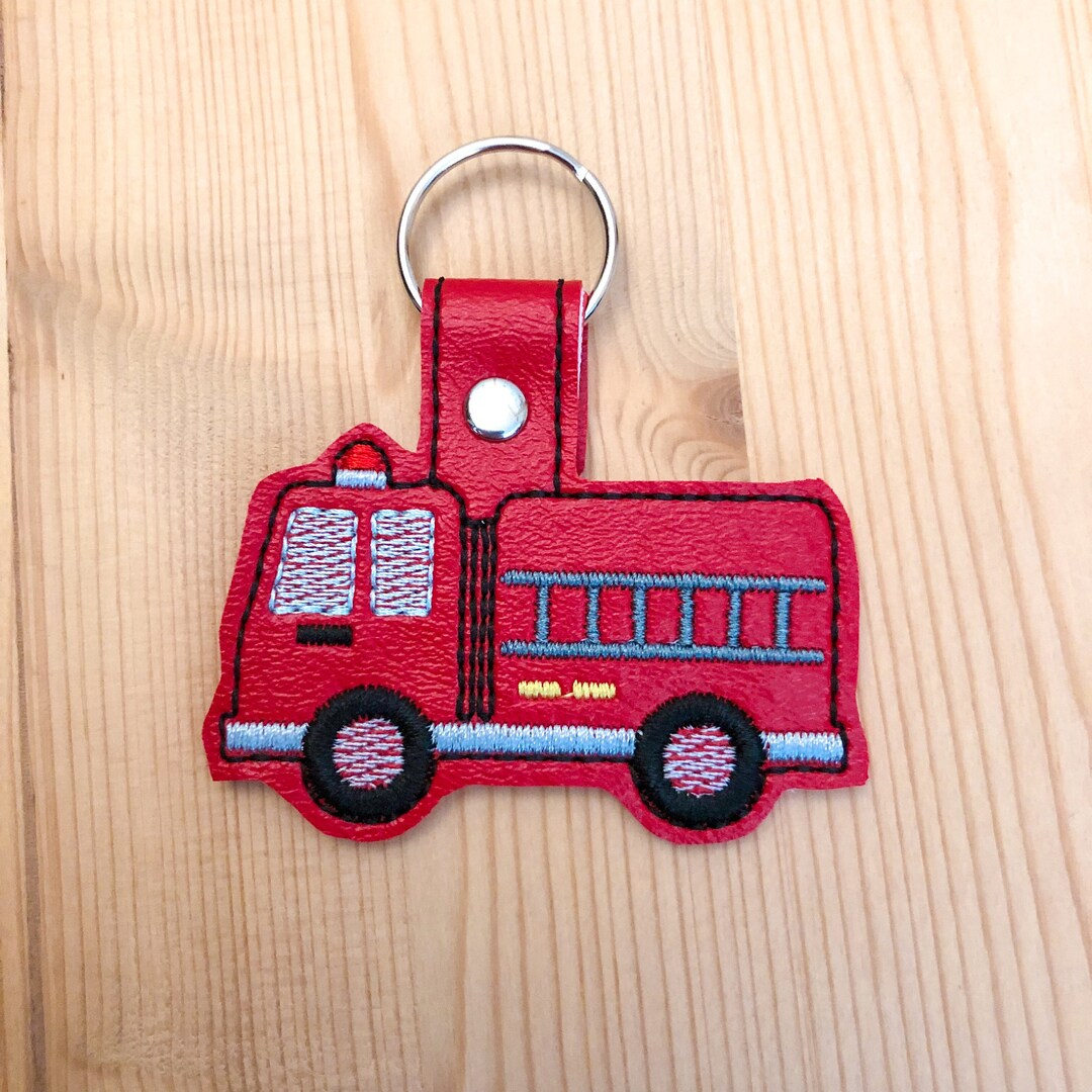 Fire Truck Key Chain | Fire Engine Key Fob | Zipper Pull | Snap Tab ...