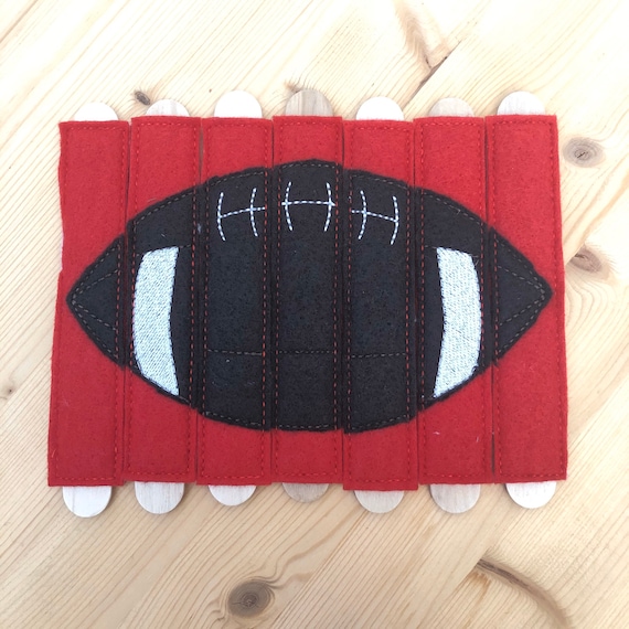 Football Stick Puzzle Felt Puzzle Popsicle Stick Puzzle | Etsy
