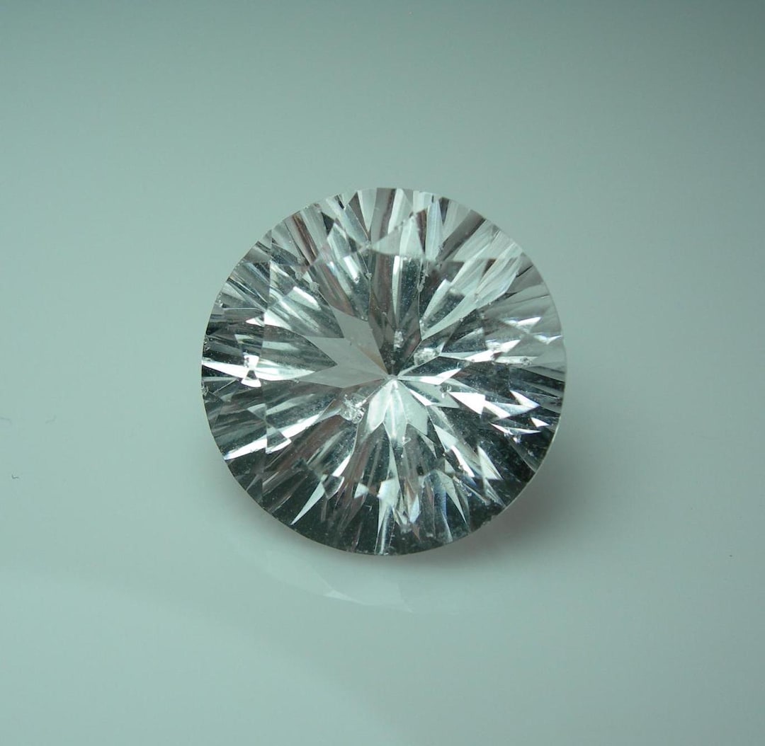 CLOSEOUT 9.45ct Very Rare Danburite Gem Colorless Round Concave Fantasy ...