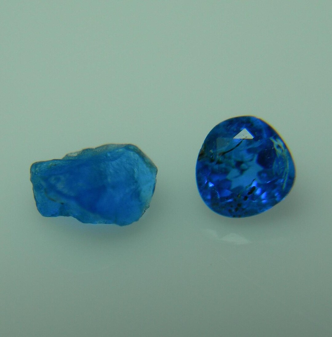 Uber Rare HAUYNITE Gem Rough Cut Set Eiffel Germany Natural Electric ...