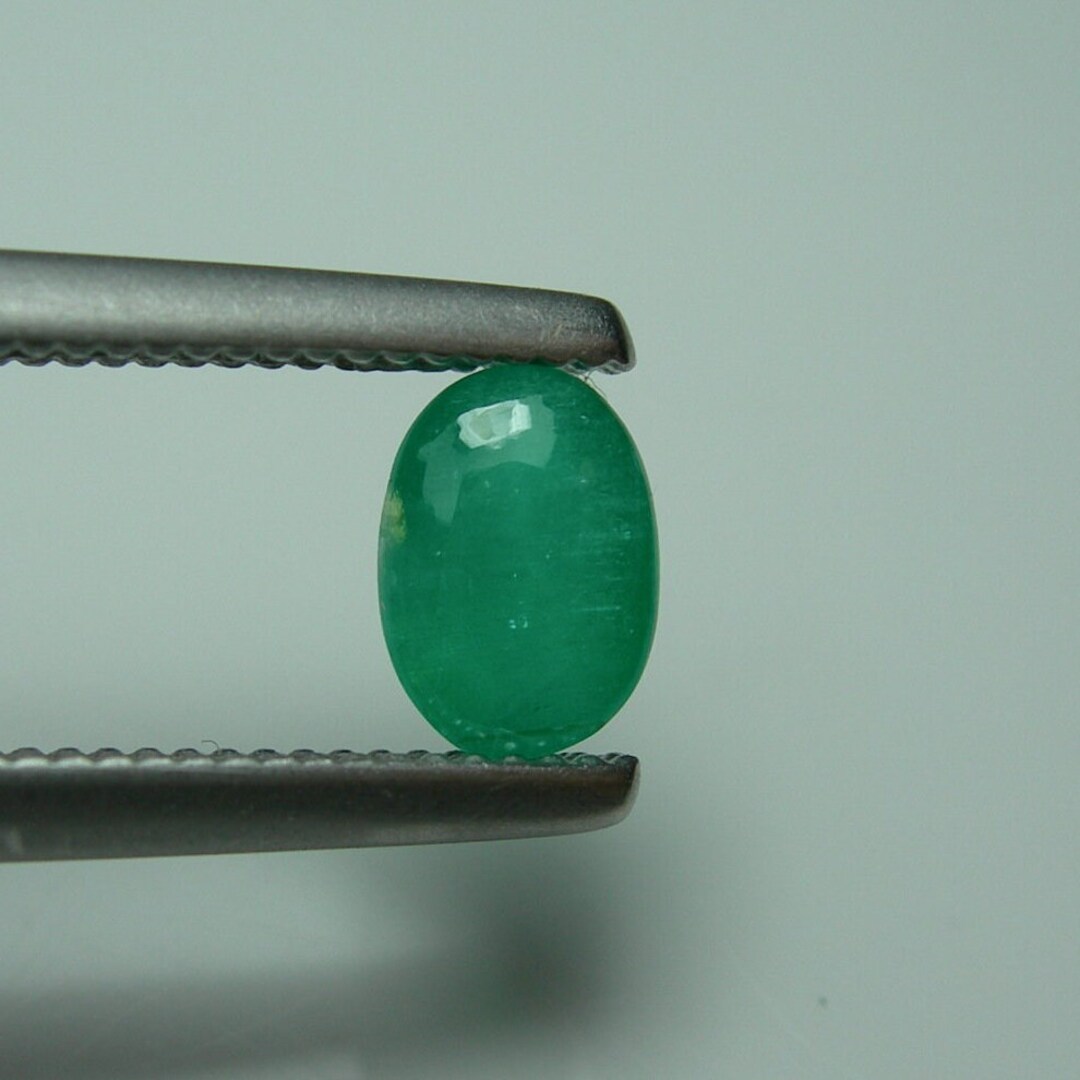0.42ct Rare Gem CATS EYE Emerald Oval Buff Top Gemstone Chatoyant ...