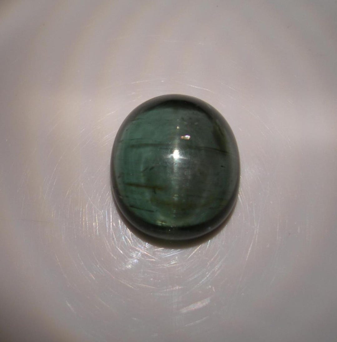 7.30ct Rare CATS EYE TOURMALINE Cab Brazil Gemmy Cabochon Natural ...