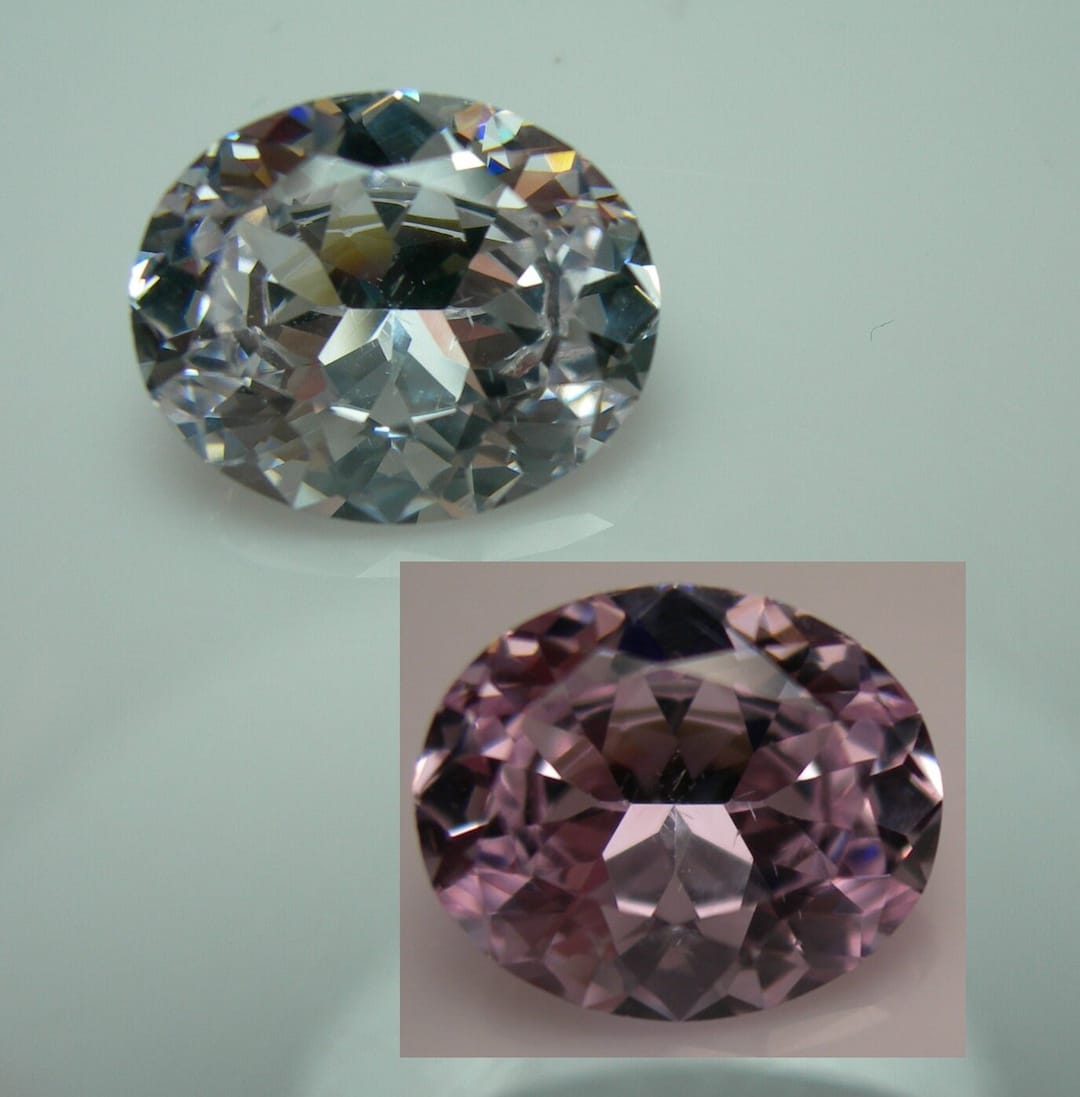 4.77ct Lavender YAG Gem Yttrium Aluminum Garnet Color Change Colorless ...