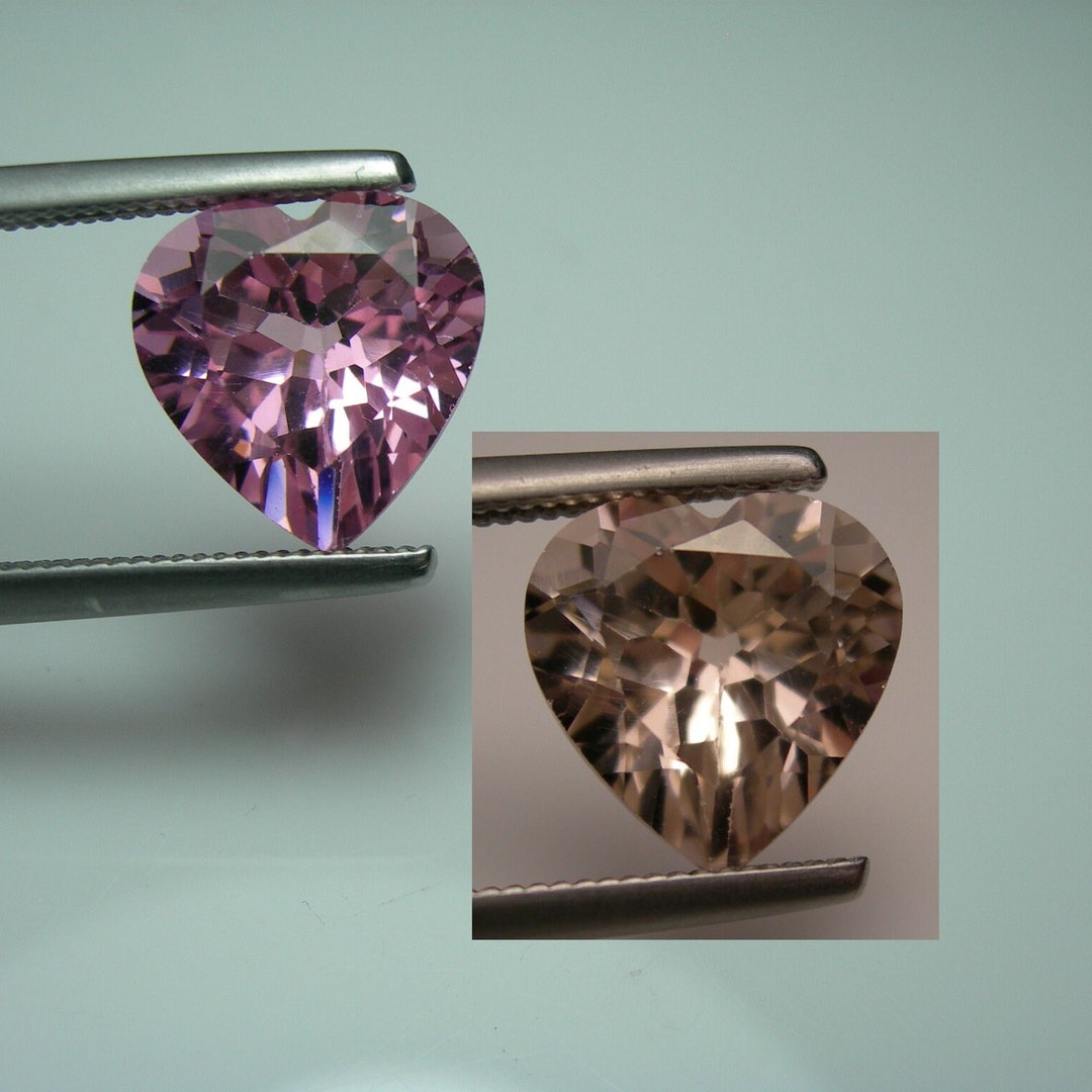 5.0ct Hot Pink YAG Gem Color Change to Orange Peach Synthetic Yttrium ...