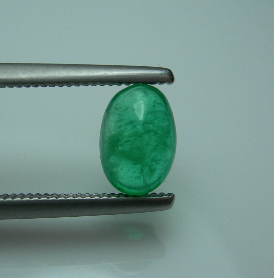 1.12ct Rare EMERALD Cab Genuine Natural Gemmy Green Emerald Cabochon ...