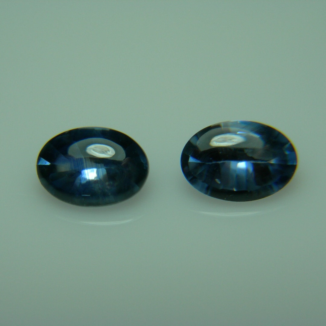 2 Rare MONTANA SAPPHIRE Gems Fancy Buff Top Cut Blue Missouri River USA ...