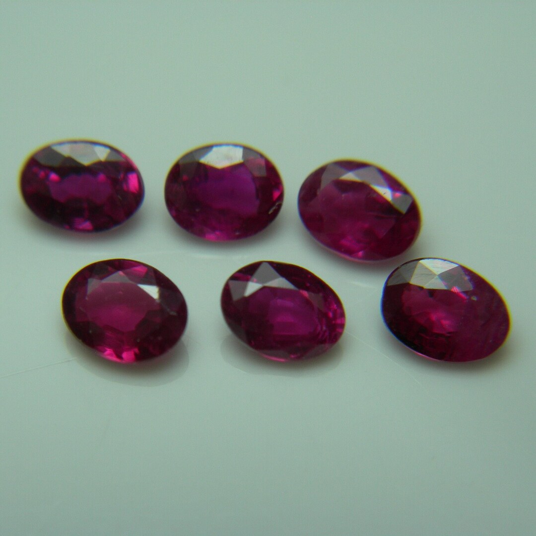 6 Rare BURMESE RUBY Gems Mogok Burma Genuine Natural Red Ruby Gemstones ...