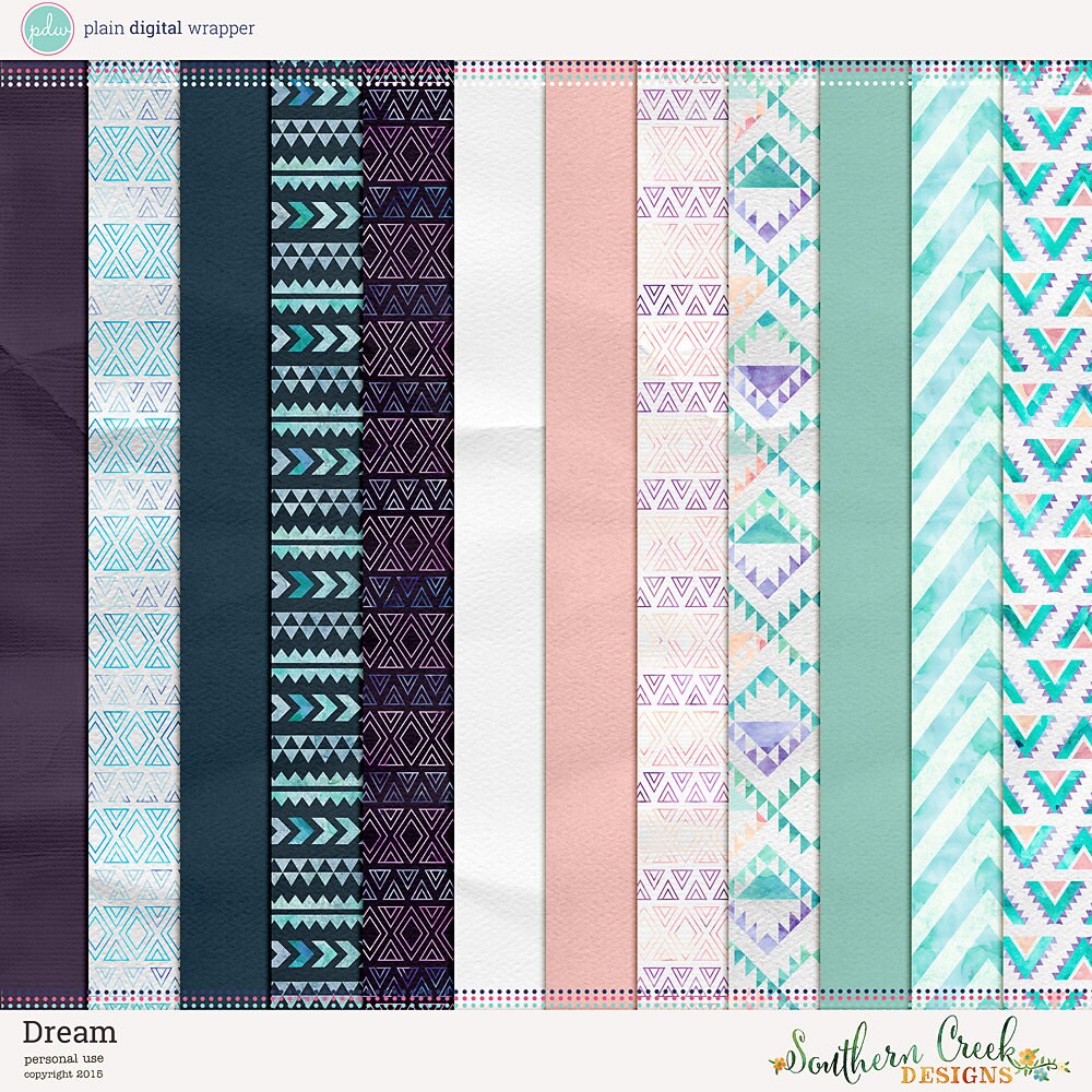 Dream Digital Scrapbooking Kit 12 Paper 50 Plus Elements - Etsy