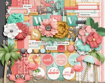 Monkey Business Digital Scrapbooking Kit - 18 Papers - 60 Plus Elements ...