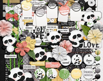 Monkey Business Digital Scrapbooking Kit - 18 Papers - 60 Plus Elements ...