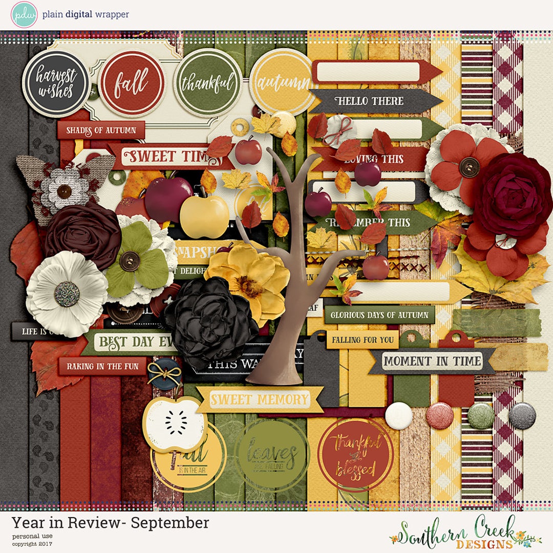 Year in Review- September- Digital Scrapbooking Kit - 18- 60 Plus ...